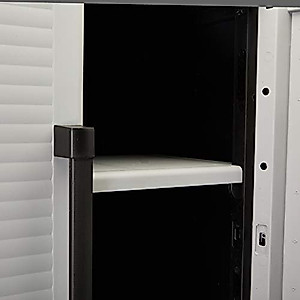 Keter Space Winner Resin Garage Storage Cabinet with Doors and Shelves - Perfect for Garage and Basement Organization