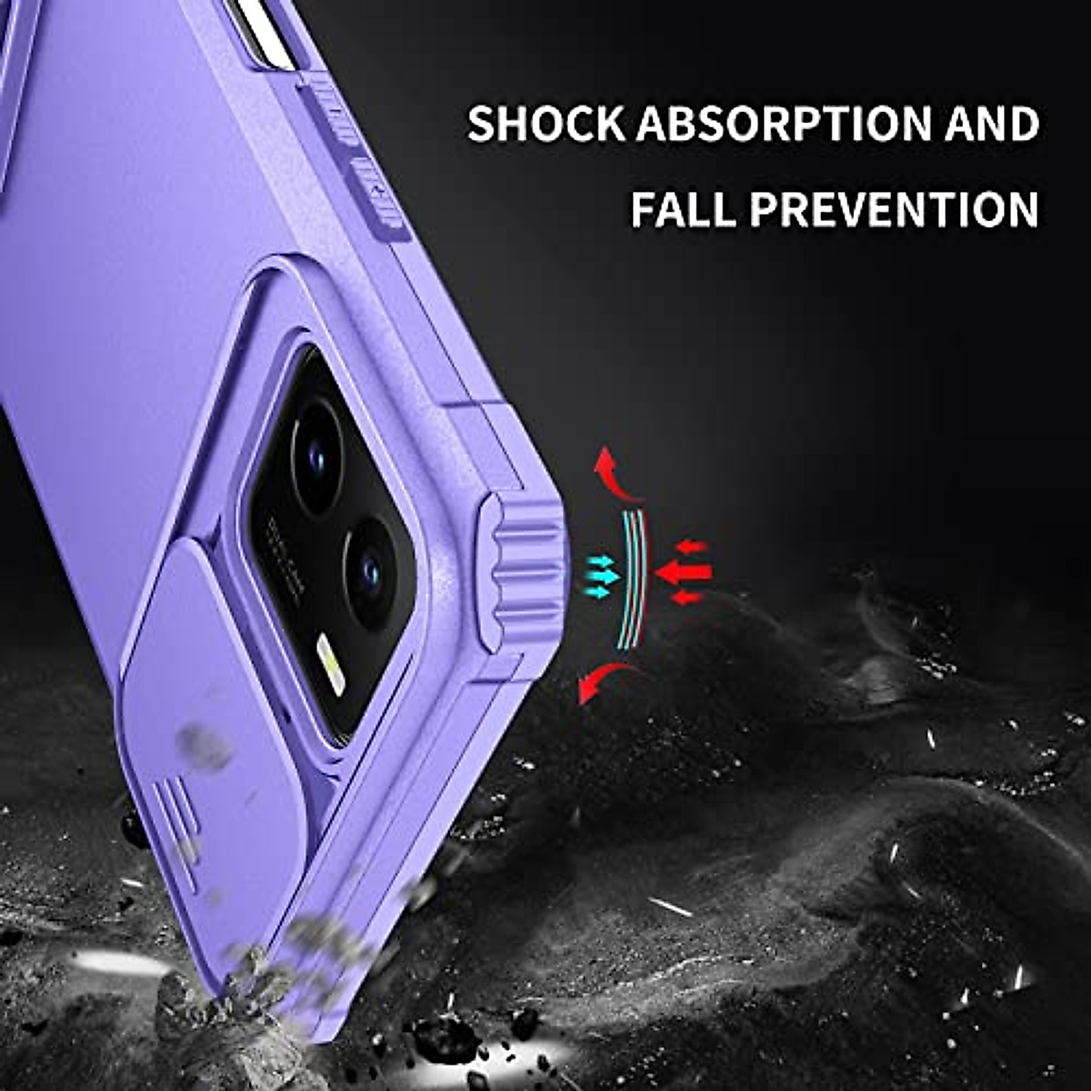 Phone Case Cover Silicone Kickstand Case Compatible Compatible with VIVO Y72 5G/Y53S,[3 Stand Ways] Vertical and Horizontal Stand Case,Full body Hard Slim Protective Phone Case Bags Sleeves ( Color :