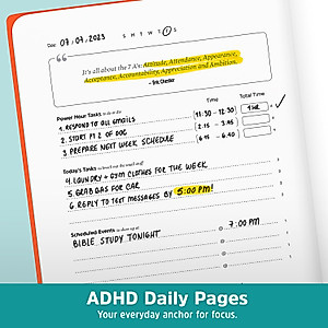 Wilkii Life Planner ADHD Planner For Adults - 90 Day, A5, Undated Weekly & Daily Planner to Increase Productivity & Achieve Goals, ADHD Organization with Mindful Exercises, Soft Touch Cloth Cover, (Red)