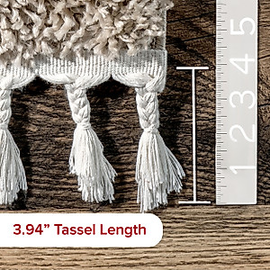 NuLOOM Neva Modern Tasseled Shag Area Rug, 5' Square, Beige