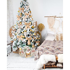 Christmas Santa Christmas Tree Collars for Artificial Trees,Christmas Tree Ring Xmas Tree Base Stand Cover Tree Skirts for Xmas Tree Decorations Holiday Summer Tropical Beach Palm Tree 14.5" x 10"