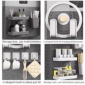 LXBAMKEA Water Heater Pipeline Blocking Plate, Kitchen Pegboard Organizer Kit, Gas Pipe Shielding Cover, Wall Mount Display Panel for Home Office Bathroom Garage, Storage Rack((W x D x H) 35x17x30CM)