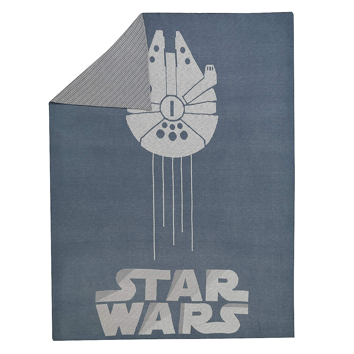 Lambs & Ivy Star Wars Signature Millennium Falcon Blue/Gray Knit Baby Blanket