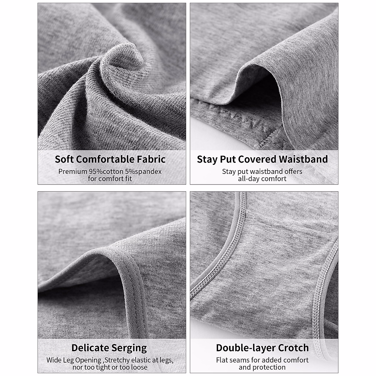 CULAYII Tummy Control Underwear for Women High Waisted Full Coverage Ladies Underwear Soft Stretch Cotton Postpartum Briefs Underwear Panties Pack(M)