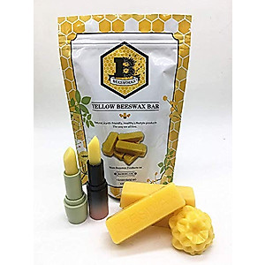 Beesworks® (6) 1oz Yellow Beeswax Bars - Package of (6) 1oz Bars (6oz) - Cosmetic Grade