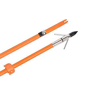 ELONG Bow Fishing 32 Inch 5/16" Hunting Arrows Archery Fiberglass Arrows with Safety Slides Broadheads (Pack of 6)