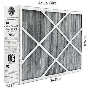 Lennox Healthy Climate Lennox X6672 16x25x5 Healthy Climate Carbon-Clean MERV 16 Filter Bundle with Same Day Supply Filter Change Reminder Magnet (2-Pack) 2 Count (Pack of 1)