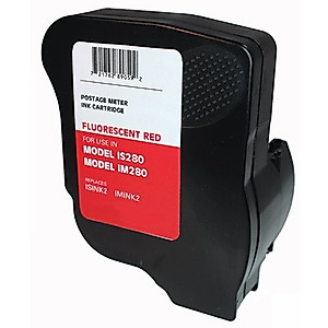 Neopost ISINK2 Fluorescent Red Ink Cartridge ~90 Day Warranty! ~ for Neopost IS280 and Hasler IM280 Postage Meters