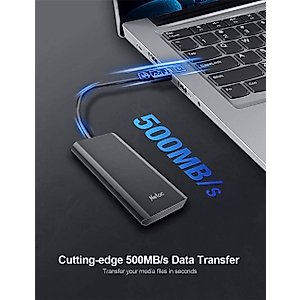 Netac External SSD Drive, SATA SSD Portable SSD 1TB for Type-C, Up to 500MB/s, USB 3.2 Gen2 10Gbps External Solid Hard Drive