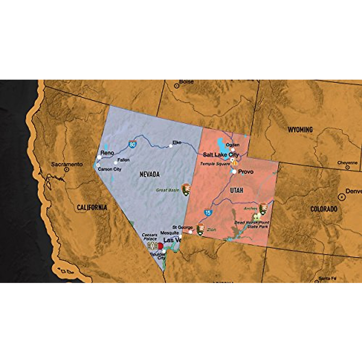 Scratch Off Map of The United States – US Scratch Off Travel Map with 50 State Flags and Landmarks – Map to Track States Visited, Full Accessories Set Included, Gift for Travelers, by Earthabitats