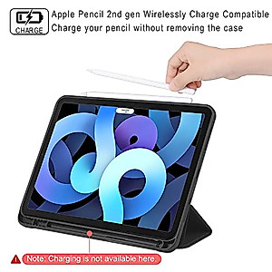 Arae for iPad Air 5 Generation 10.9 Case (2022) / iPad Air 4 Generation 10.9 Case (2020) Auto Wake/Sleep Feature Standing Cover, Black