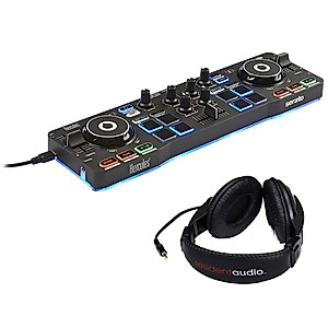 Hercules DJControl Starlight with LED Light & Resident Audio R100 Stereo Headphones Bundle