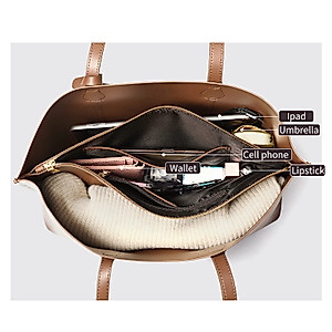 Seammer Leather Tote Bag for Women Large 13.58 Inch Shoulder Purses and Handbags