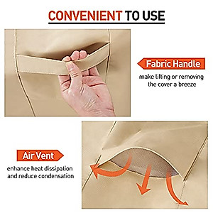 Arcedo Outdoor Sofa Cover, Heavy Duty Waterproof Patio Oversized Sectional Cover for 3-Seater Couch, Large Durable Garden Furniture Bench Cover with Air Vent, 90” x 34” x 32”, Beige & Brown