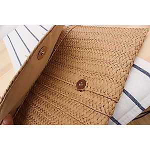 NociHah Straw Clutch Purses for Women Envelope Woven Clutch Handbags Summer Shoulder Bags