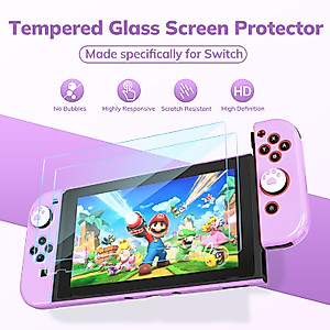 Younik Switch Carrying Case, 16 in 1 Switch Case Accessories Purple for Switch Original Model Includes Switch Travel Case Girls, Protective Case Cover, Screen Protector, Switch Game Case and More