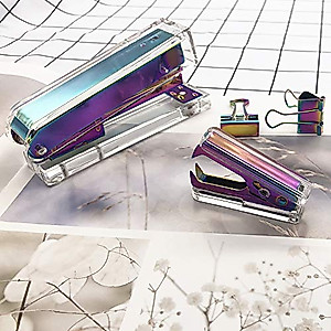 Cute Staple Remover Rainbow Clear Stapler Puller Removal Tool for Home Office School Desk Accessories Gift (Rainbow Staples Remover)