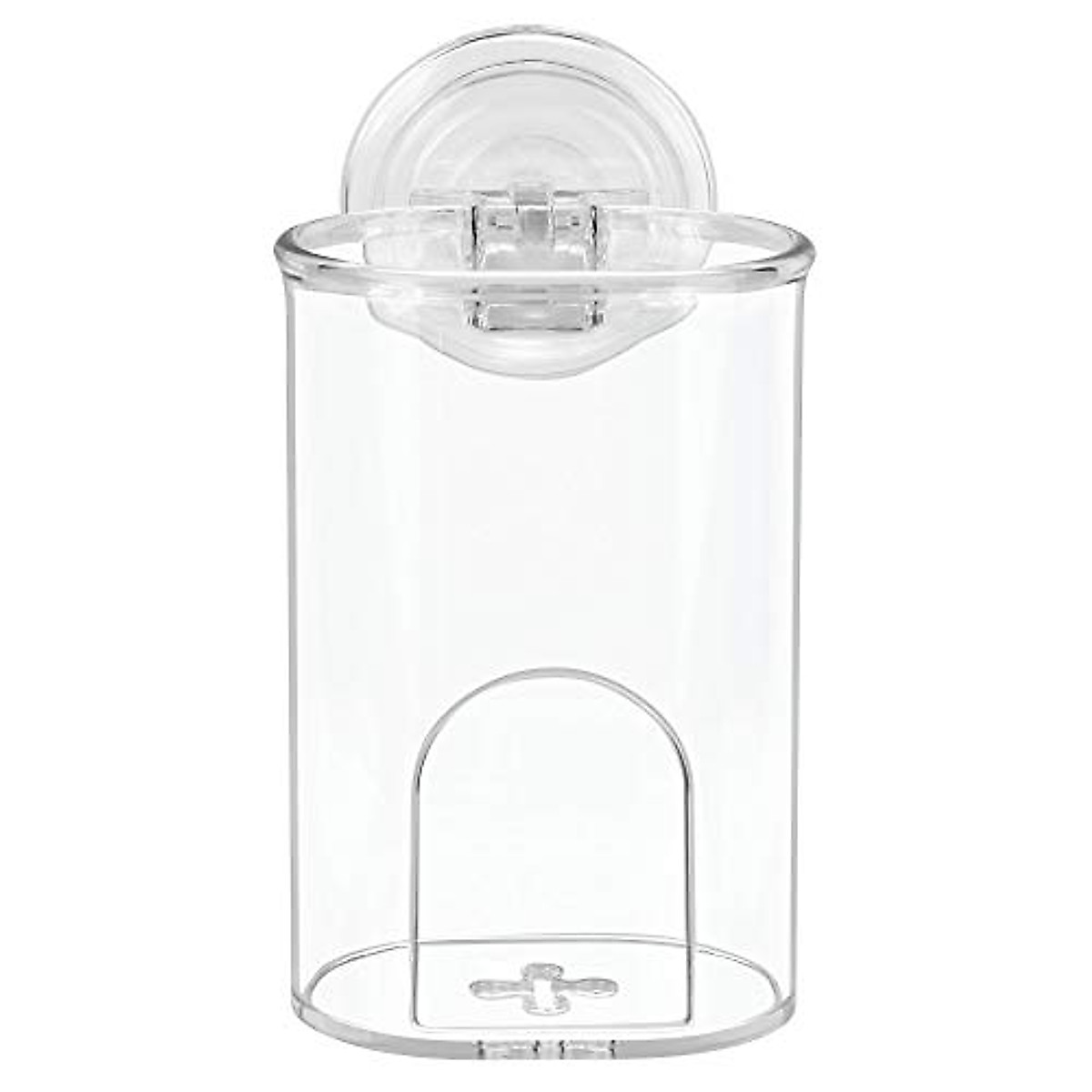 iDesign Plastic Suction Tumbler Cup and Bathroom Organize Mirror or Shower Storage, 3" x 3.5" x 5.4", Clear