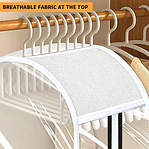 Peyorom 10" Gusseted Dress Garment Bags for Hanging Clothes, 60" All Clear Long Garment Bags for Gowns, Long Dress Bag for Closet Storage, Foldable Dress Cover, 2 Pack