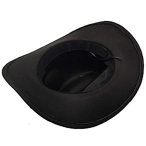 IFSUN Men & Women's Fur Felt Cowboy Hat Wide Brim Western Outback Black