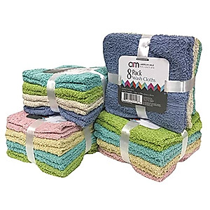 American Mills 100% Cotton Wash Cloths (Assorted-8,1), 12'' X 12''