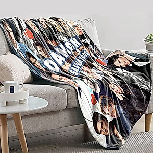 Stylish Flannel Blanket and Pillowcase Set Soft Lightweight Fleece Throw Blanket for Couch Bed Gift Blanket & Pillow Cover for Christmas 60"×50"-Colorful
