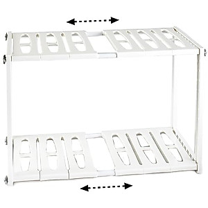 The Lakeside Collection Adjustable Under Sink Storage - Expandable Shelf for Bathroom/Kitchen Organization