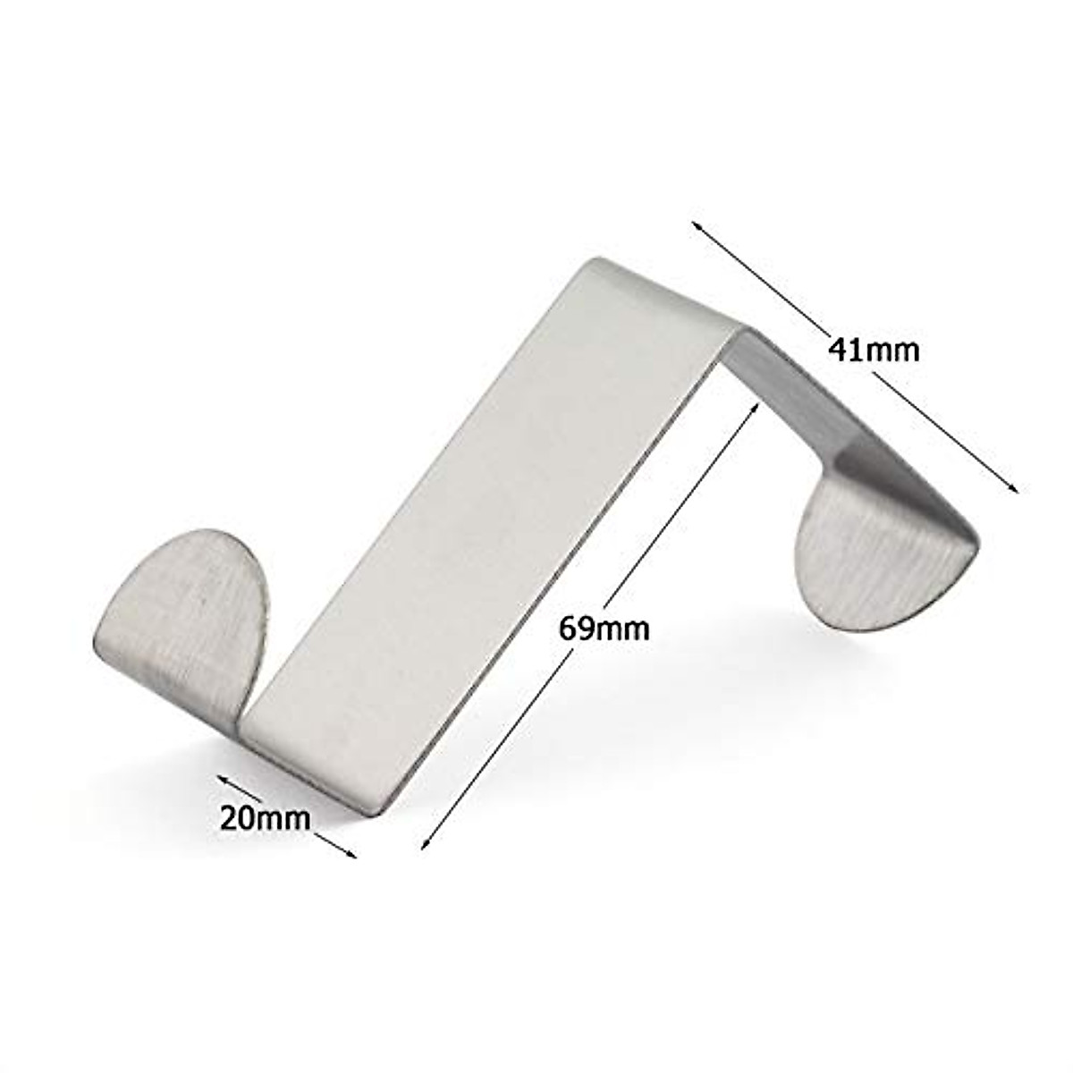 JCBIZ 2 Pack Over The Door Hooks Stainless Steel Seamless Nail-Free Bathroom Kitchen Z Shape Back Door Hook Rack Hanger Organizer Silver (Fit for Thickness: Less Than 1.8cm/4cm)