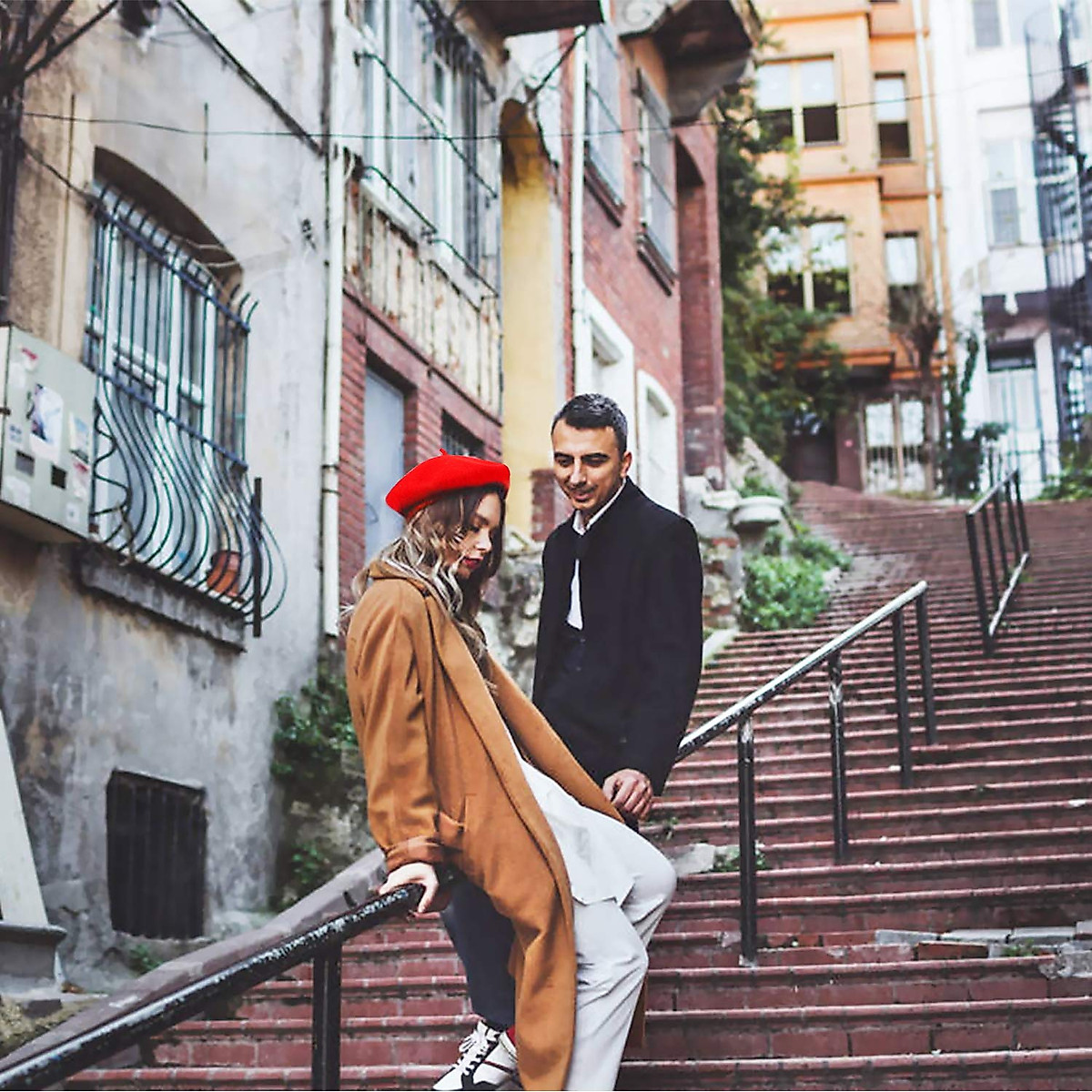 Anteer 6 Pieces Wool Beret Hat French Style Beanie Hats Fashion Ladies Beret Caps for Women Girls Lady (6-color set)