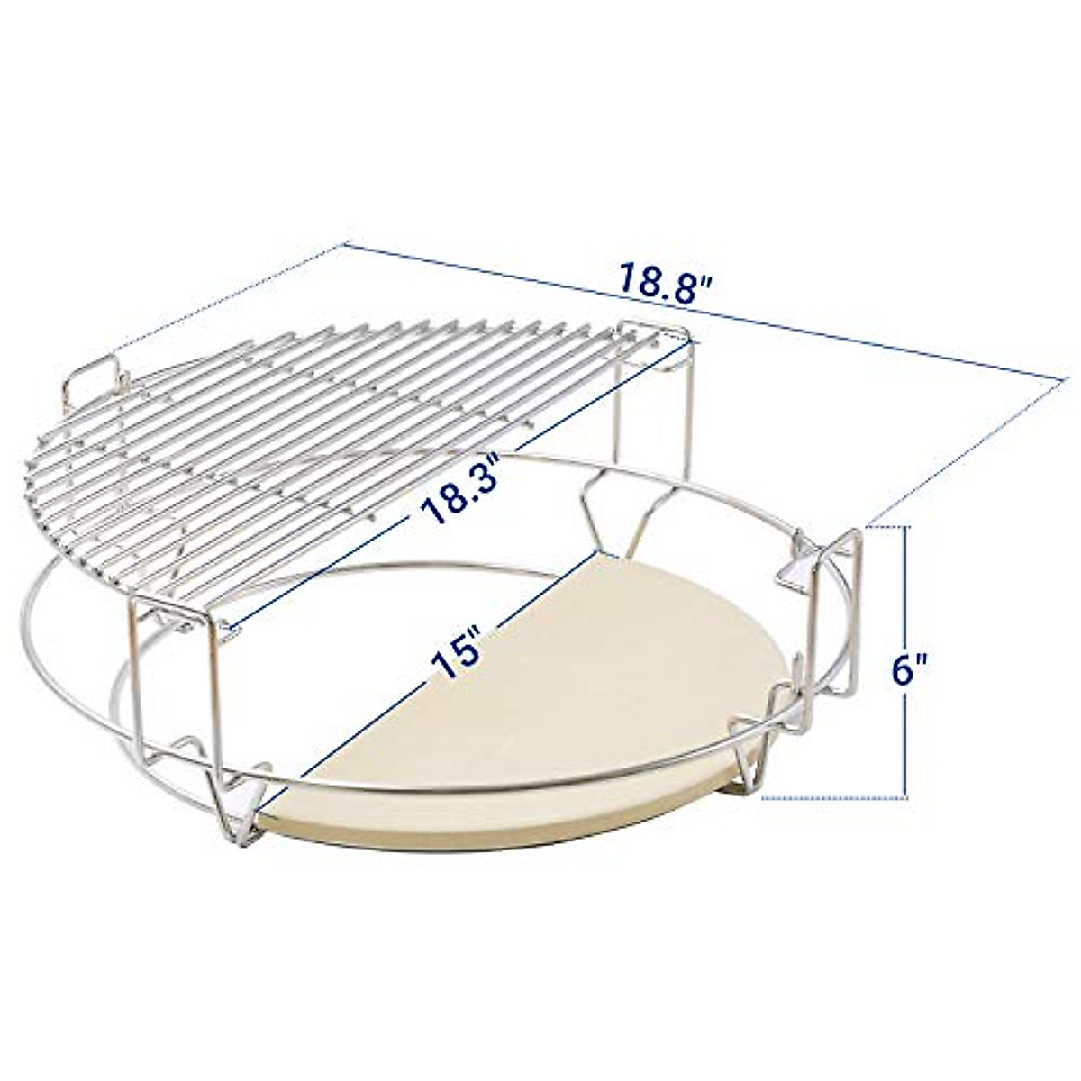 only fire Cooking System Fit for Large Big Green Egg, Kamado Joe Classic, Large Grill Dome, and Other Kamado Grill