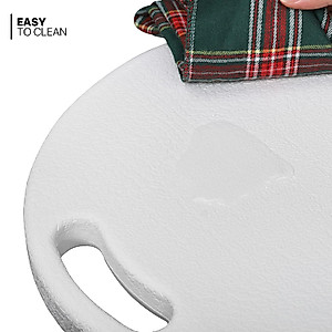 MoNiBloom 18 Inch Set of 6 Plastic Foldable Round Stools for Adults Small Lightweight Chairs for Dorm, Kitchen, Vanity and Outdoor use, 230 lbs Capacity, White