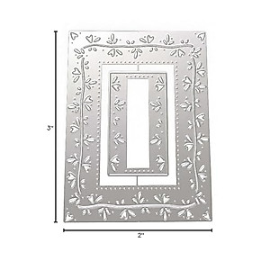 Ammsochy Cutting Dies Metal Stencils Scrapbooking Tools Flowers Lace Frame DIY Embossing Template for Paper Card Making Album Arts Crafts Supplies (Rectangle Love line frame-13.8x10.5cm)