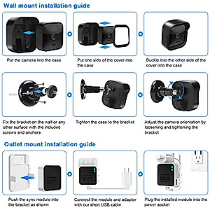 All-New Blink Outdoor Camera Wall Mount, Weatherproof Protective Housing and 360 Degree Adjustable Mount with Blink Sync Module 2 Mount for Blink Outdoor Security Camera System (Black 5Pack)