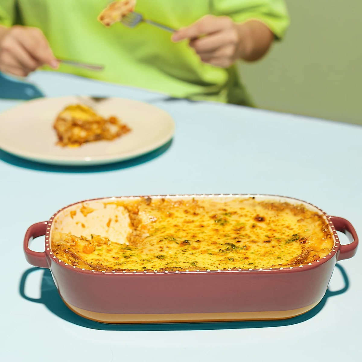 LIFVER Baking Dish, 75 oz Ceramic Baking Dishes for Oven, Ceramic Bakeware, Casserole Dish, Rectangular Lasagna Pan Deep, Porcelain Baking Pan for Cooking, Cake, Banquet , Oven Safe, 11.5X 7.5 Inch