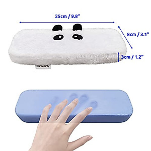 pandaonly 2Pack Plush Panda Chair Armrest Pads, Memory Foam Kawaii Chair Armrest Cushion with Velcro Strap, Adjustable & Washable Ergonomic Elbow Support Decompression for Home Office Gaming Chair