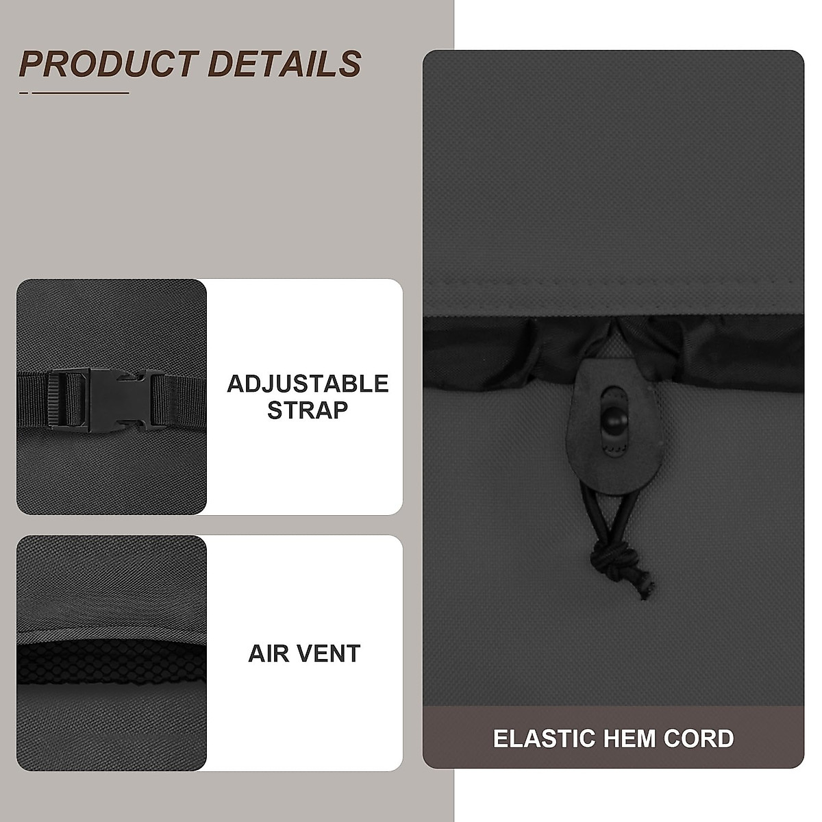 ULTCOVER Waterproof 600D Polyester Square Hot Tub Cover Outdoor SPA Covers 76 x 76 inch, Black