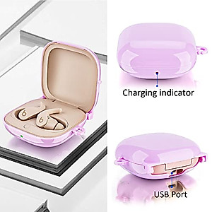 Beats Fit Pro Case Cover, Filoto Hard Case for Apple Beats Fit Pro 2021 Shockproof Protective Earbuds Case with Bracelet Keychain Accessories for Men Women (Purple)