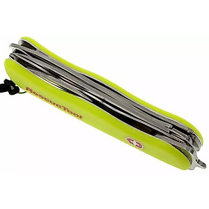Victorinox Rescue Tool with Nylon Pouch Swiss Army Knife, 13 Functions, Swiss Made Pocket Knife with Seatbelt Cutter and Glass Saw - Fluorescent Yellow