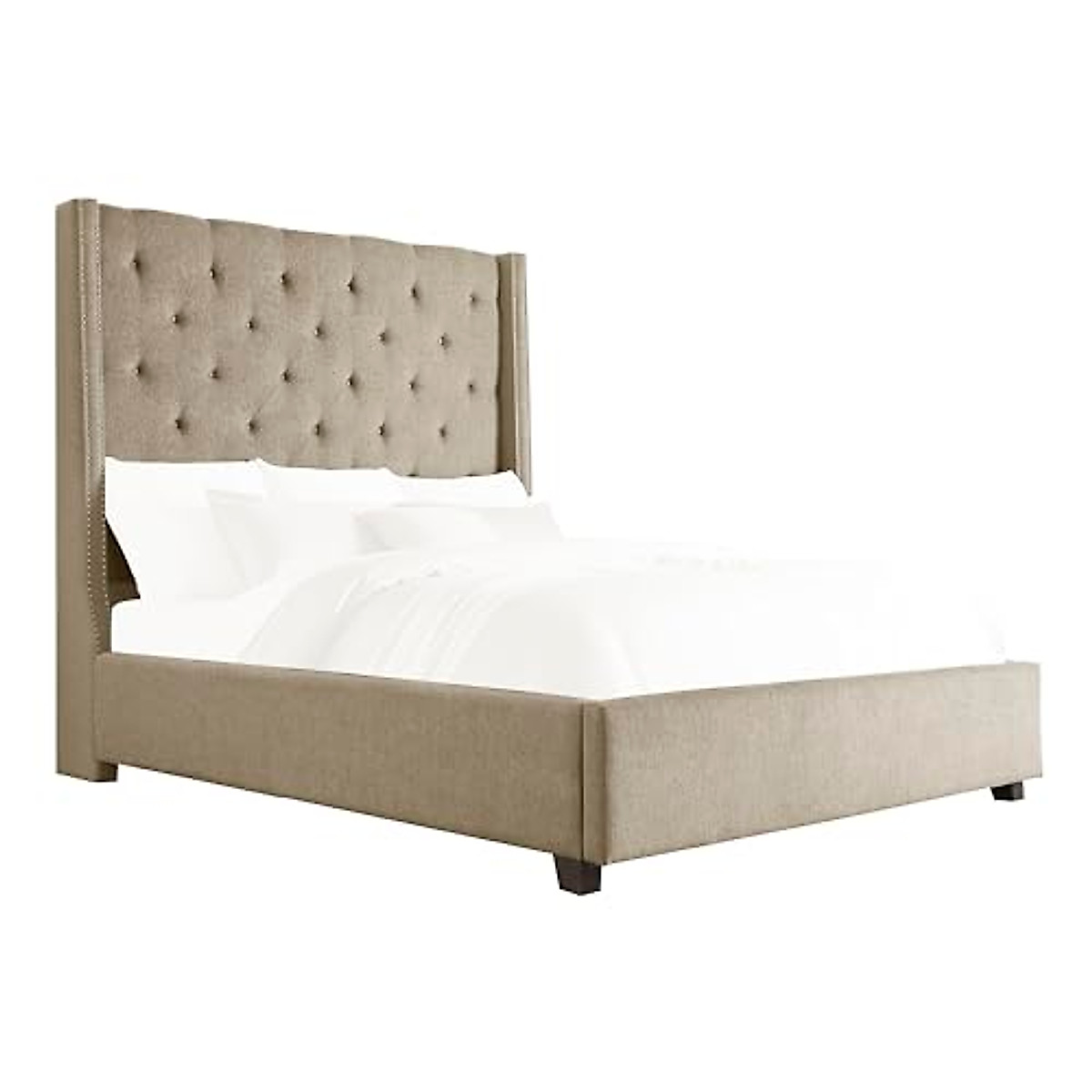 Lexicon Eulalie Upholstered Platform Bed with Storage, Cal King, Brown