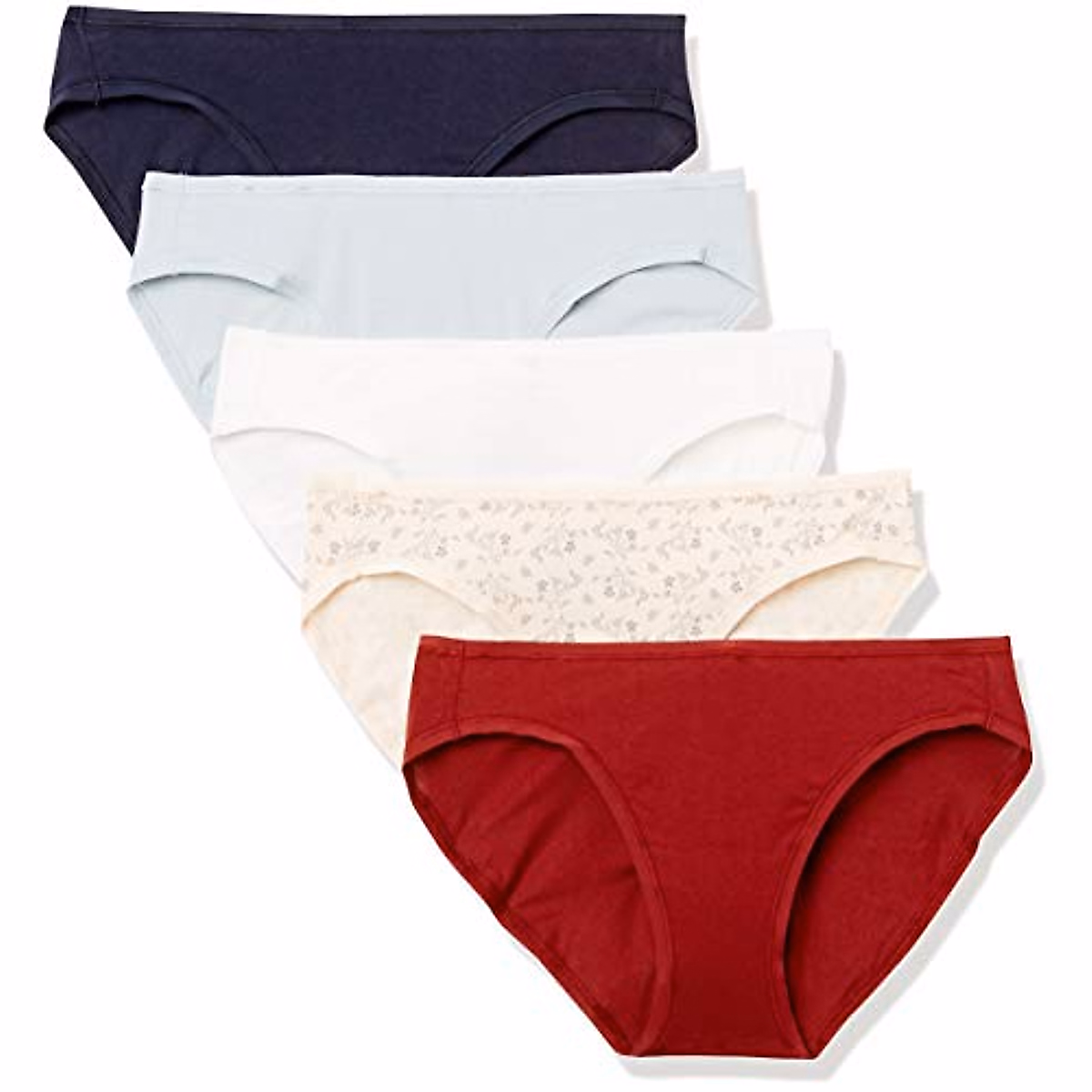 Amazon Essentials Women's Cotton Bikini Brief Underwear (Available in Plus Size), Pack of 10, Warm/Mixed Print, Large