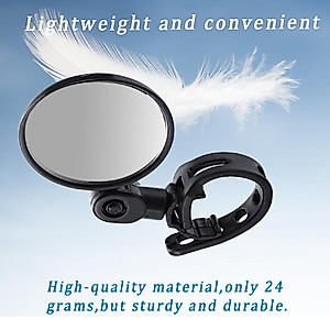 QYMOTO Go Kart Mirrors Side Rear View Mirror for Coleman KT196, Trail Master,Universal fit 1/2''-1.37'' Diameter Handle bar, 2pcs Left and Right Adjustable 360 Degree Rotatable Convex Mirrors
