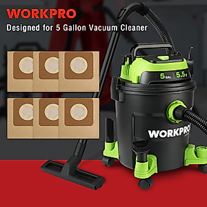 WORKPRO 5 Gallon Wet/Dry Shop Vacuum with Accessories & 5G Dust Collection Bag