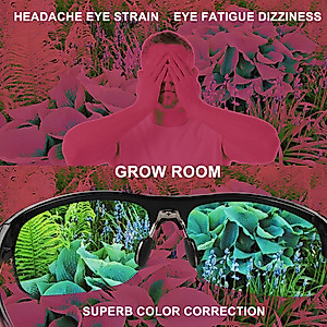 Apollo Horticulture Grow Light Glasses Goggles for Wear Fit Over Glasses for LED Grow Light Room UV400 Grow Room Safety Protective Eyewear for Intense LED Lighting Visual Eye Protection