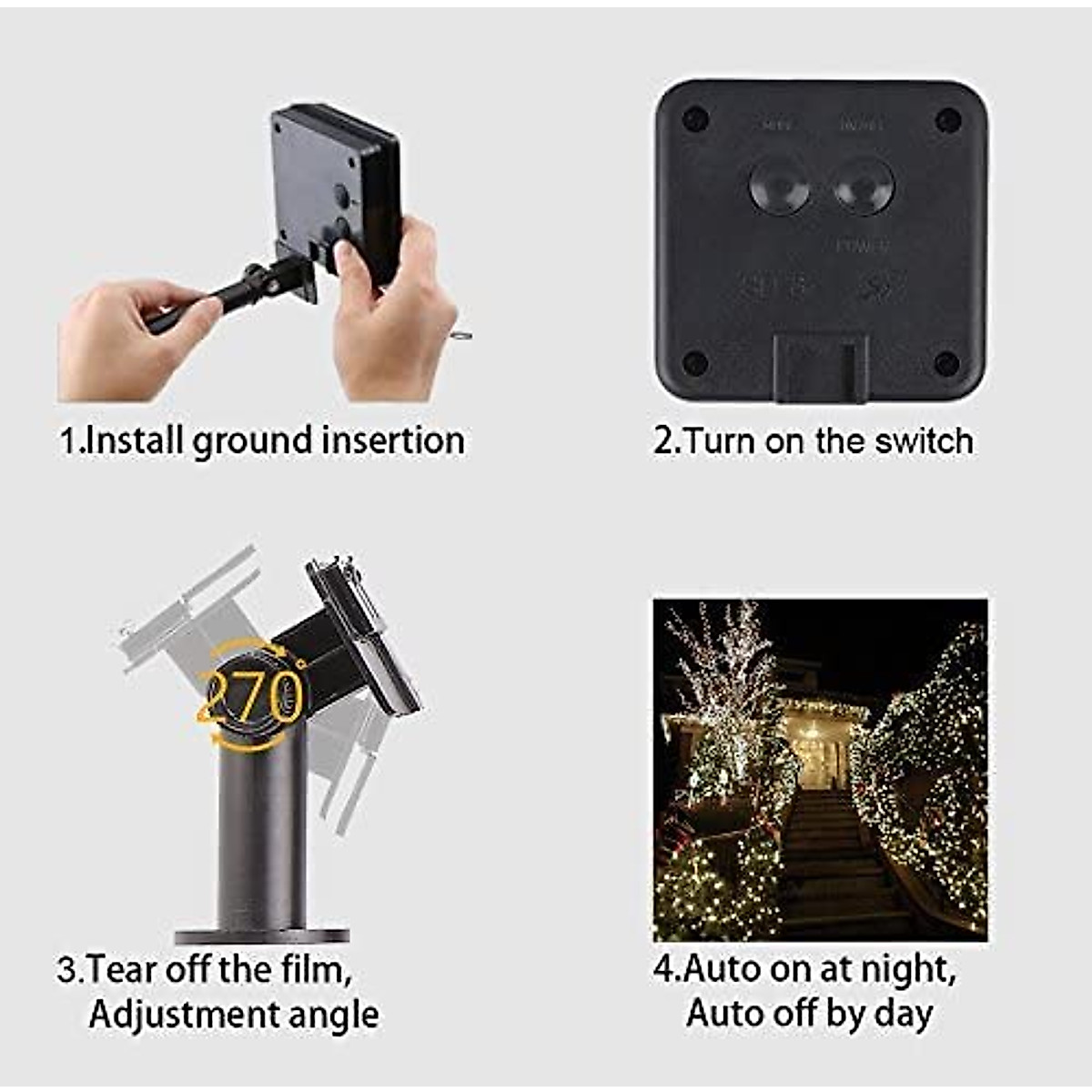 Upgraded Solar String Lights Outdoor Waterproof 300LED 75.5ft Solar Christmas Lights 8 Modes Warm White Solar Lights Outdoor for Gardens, Wedding, Party, Christmas, Outdoor Decorations