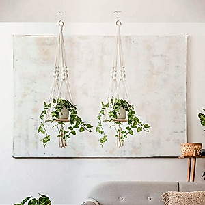 BOLITE Ceiling Hooks for Hanging Plants, Wall Mount Metal Hangers for Bird Feeders, Plants, Lanterns, String Lights, Wind Chimes, Indoor and Outdoor Decorations, Retro White, 4 Pack