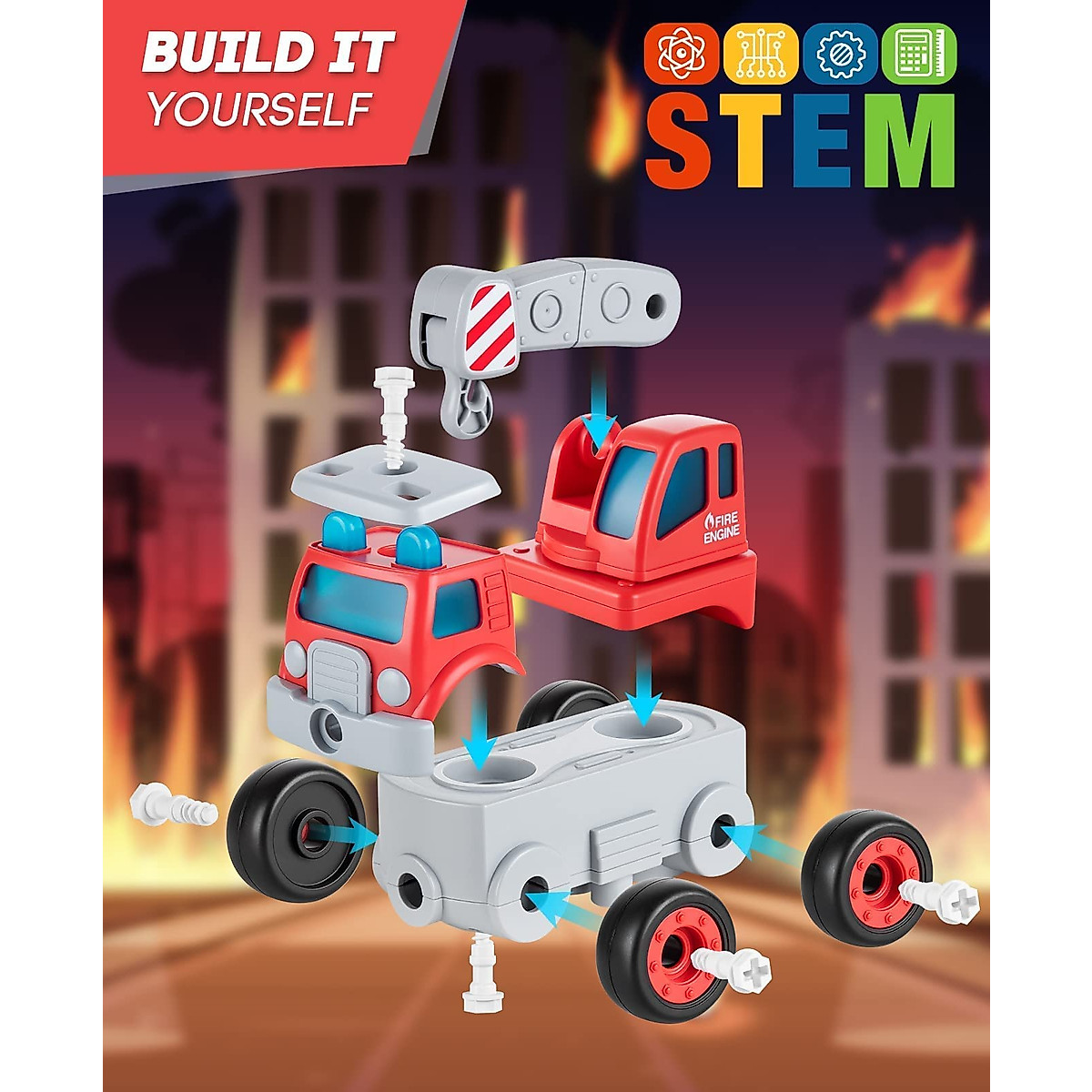 BROADREAM Toys for 3 4 5 6 7 8 Years Old Boys, Take Apart Robot Construction Vehicles Transform Robot Toys Cars for Kids, Birthday Trucks Gifts Toys for Toddlers, 5 in 1