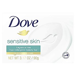 DOVE BAR Soap for Sensitive Skin 3.15 oz 25.2 Ounce, (Pack of 8)