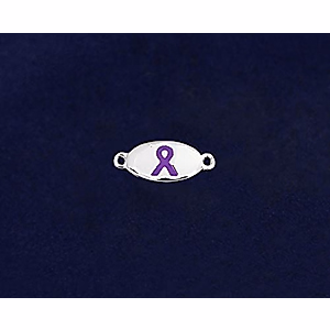 10 Pack Purple Ribbon Stretch Bracelets - 10 Bracelets in a Bag