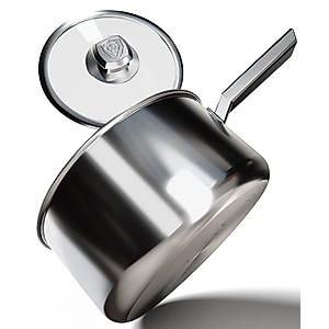 Dalstrong Sauce Pot - 3 Quart - The Oberon Series - 3-Ply Aluminum Core Cookware - Cooking Pot - Stock Pot - Premium Silver Pots and Pans - Dutch Oven Pot with Lid & Pot Protector