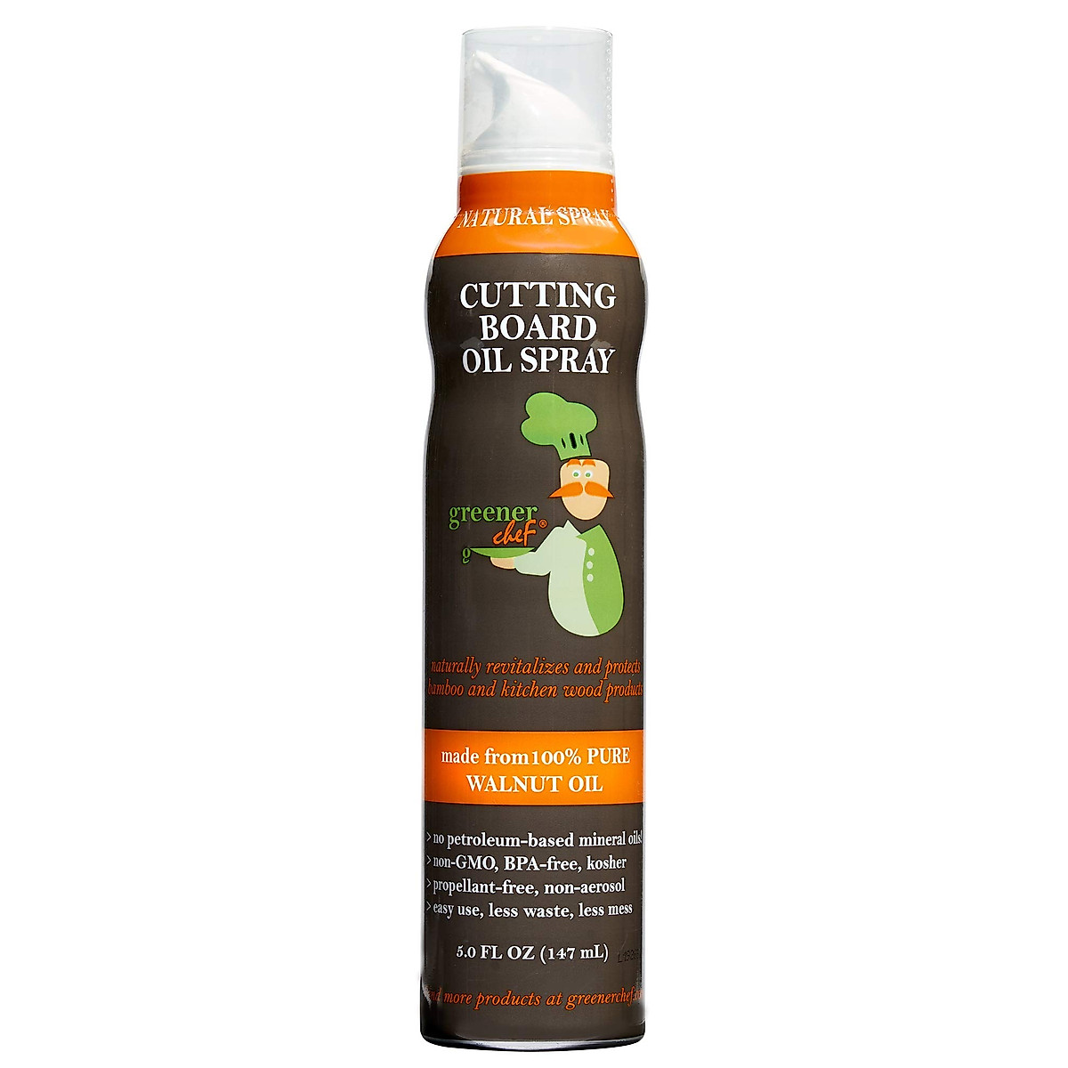 Medium Bamboo Cutting Board and Food Grade Oil Spray by Greener Chef